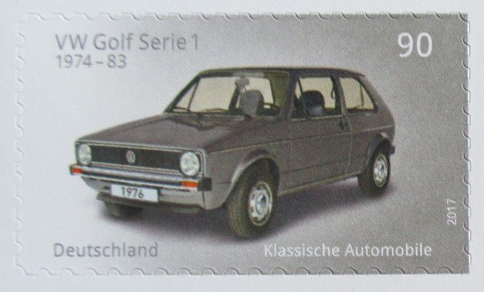 Germany 2017,Sc#2965-6 MNH, Classic German Cars: VW Golf1, Opel Manta A ...