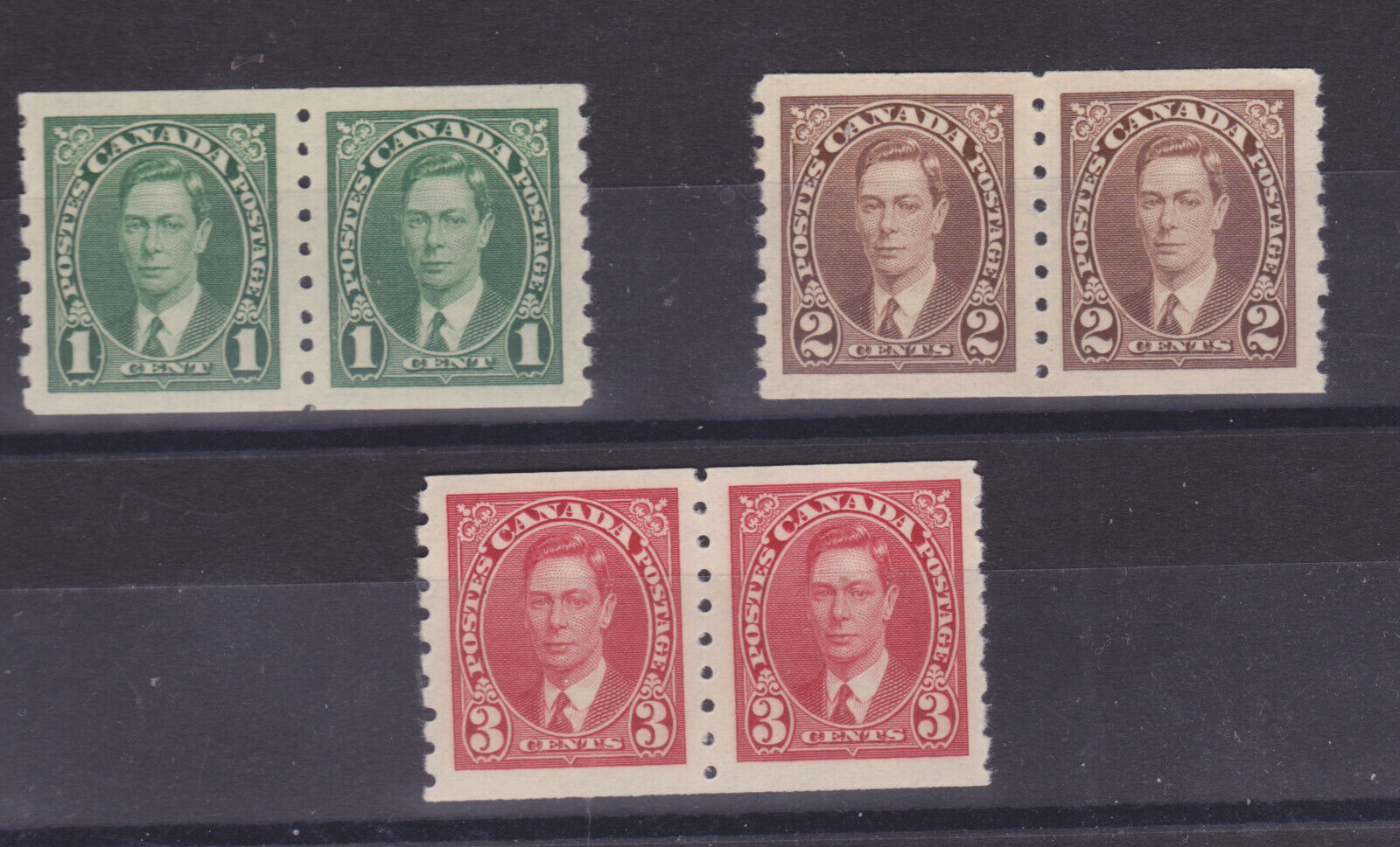 CANADA #238-240 coil pairs XFNH identical | Canada, General Issue Stamp ...