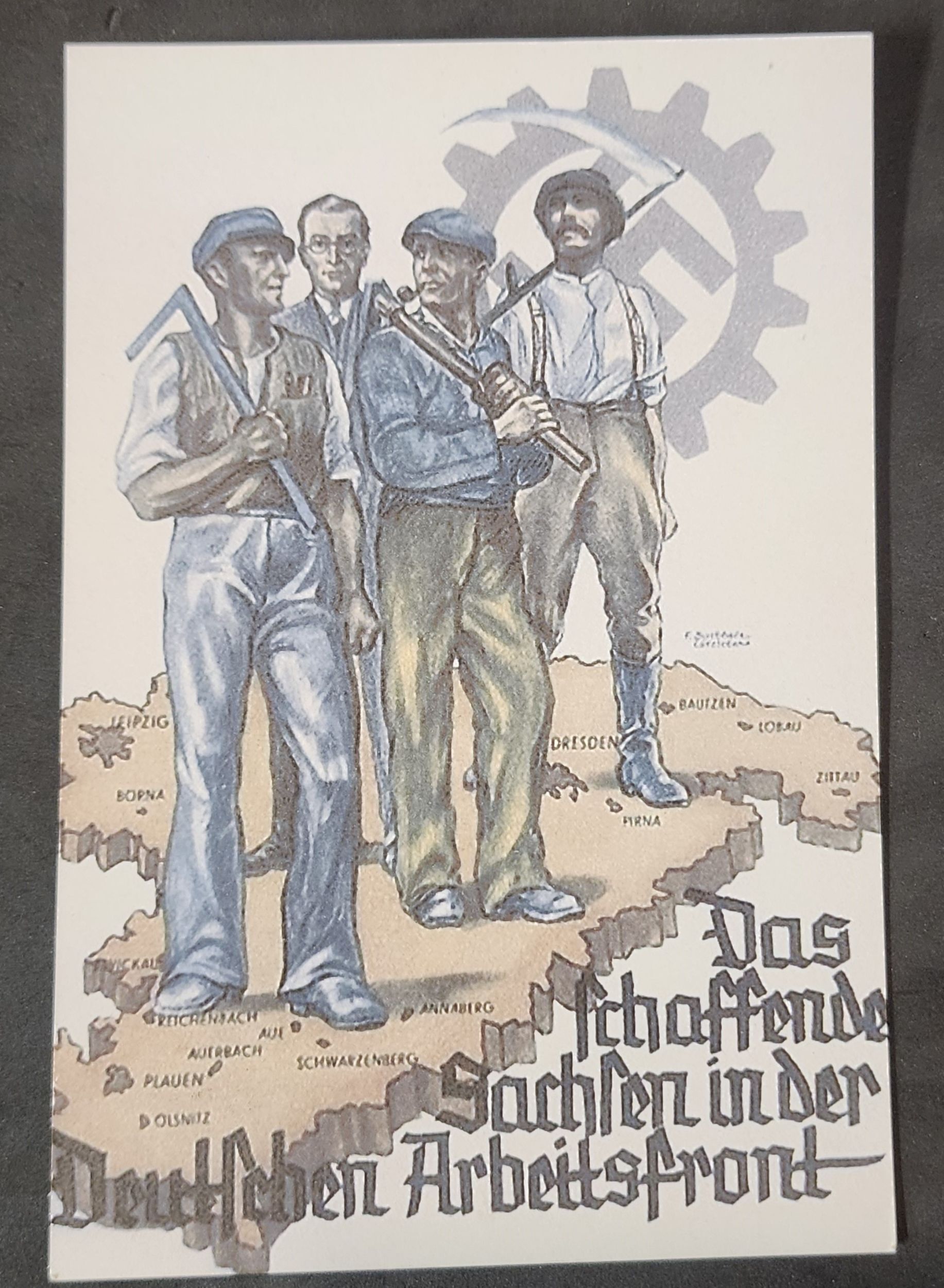 Nazi Germany Third Reich NSDAP Propaganda Postcard DAF Workforce WW2 ...