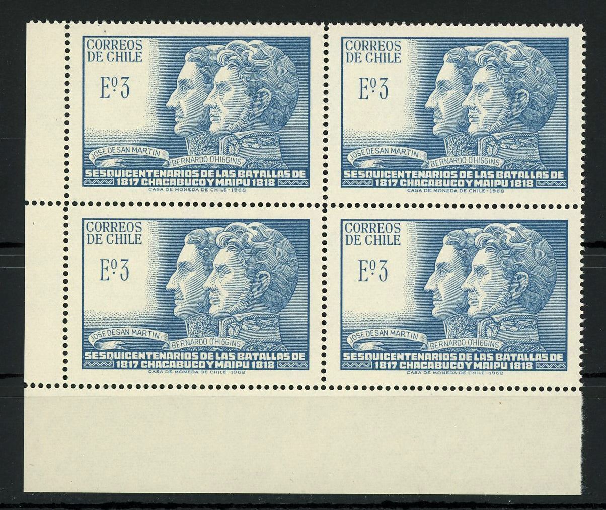 Chile Stamp Sesquicentenario Battles of Chacabuco y Maipu Block of 4 ...