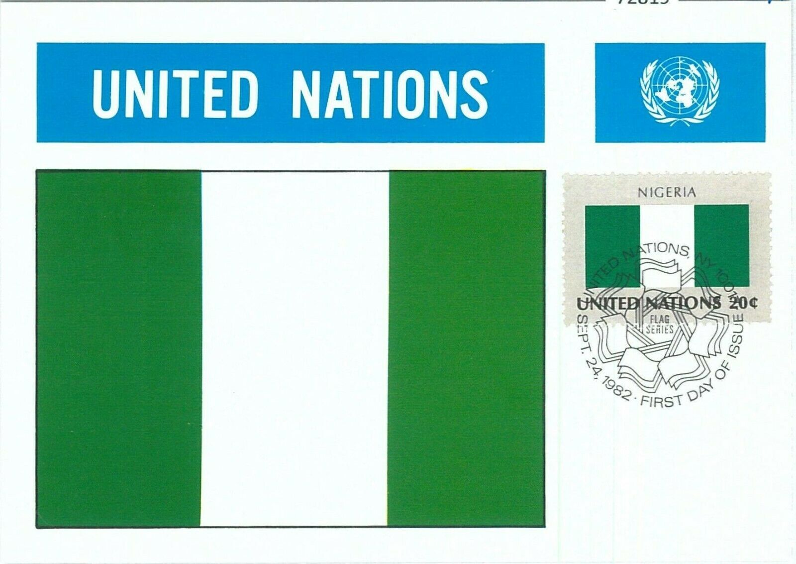 72819 UNITED NATIONS Postal History MAXIMUM CARD FLAGS Nigeria 72819-united-nations-postal-history-maximum-card-flags-nigeria
