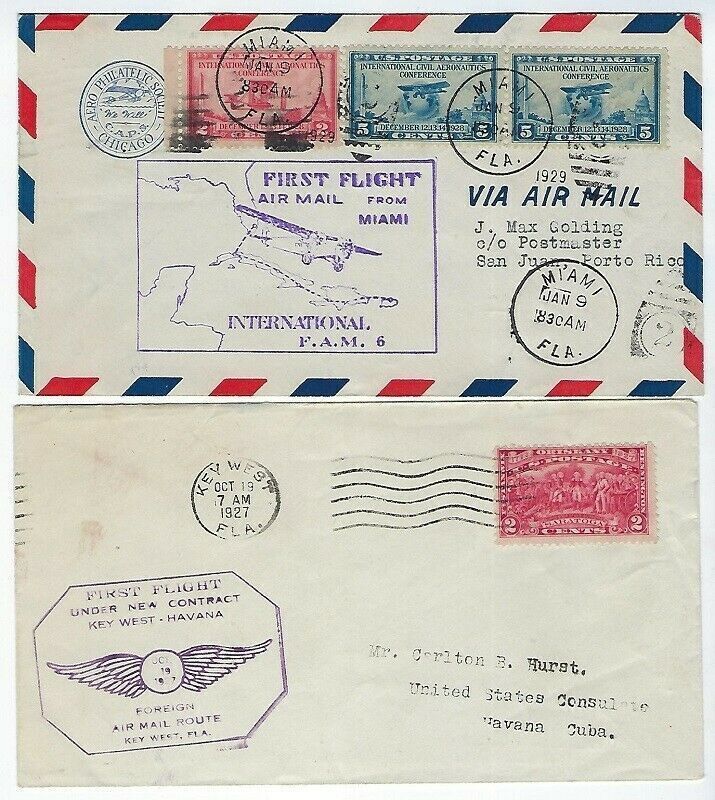 Group of 8 First Flight Covers From the 1920s Q140 | United States ...