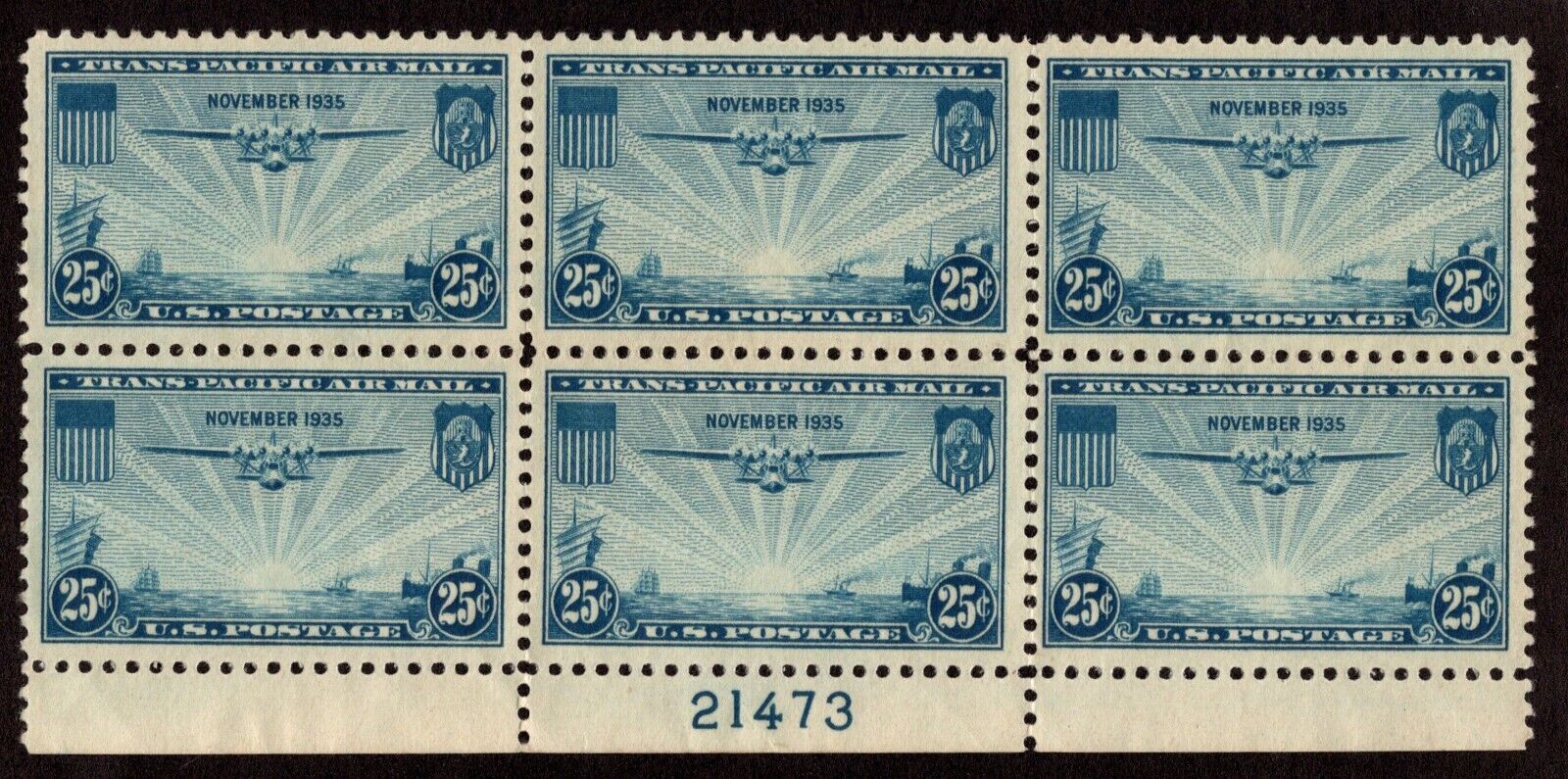 KAPPYS US SCOTT C36 – 1946 25c Plane Over Bridge CV $8 SB166 | United ...