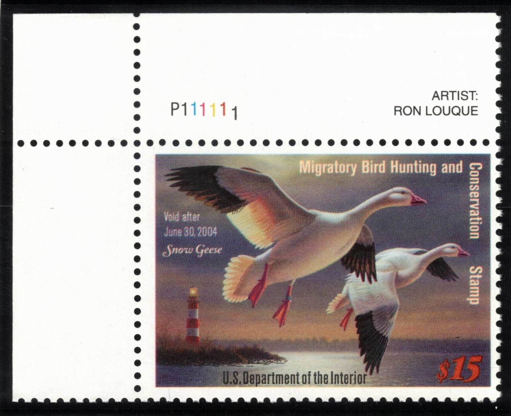 US 2003 $15 Snow Geese; Scott RW70; MNH | United States, Duck Stamps ...