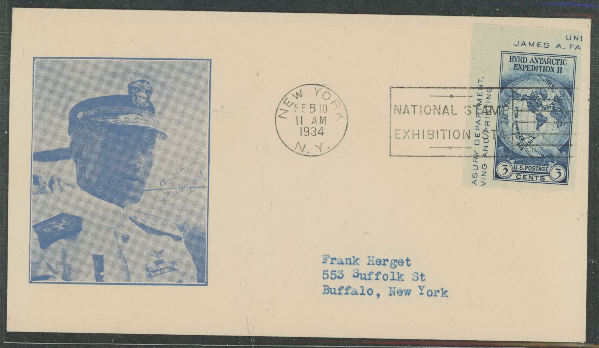 US 735a (1934) 3c Byrd Antarctic Expedition II imperf single from the ...