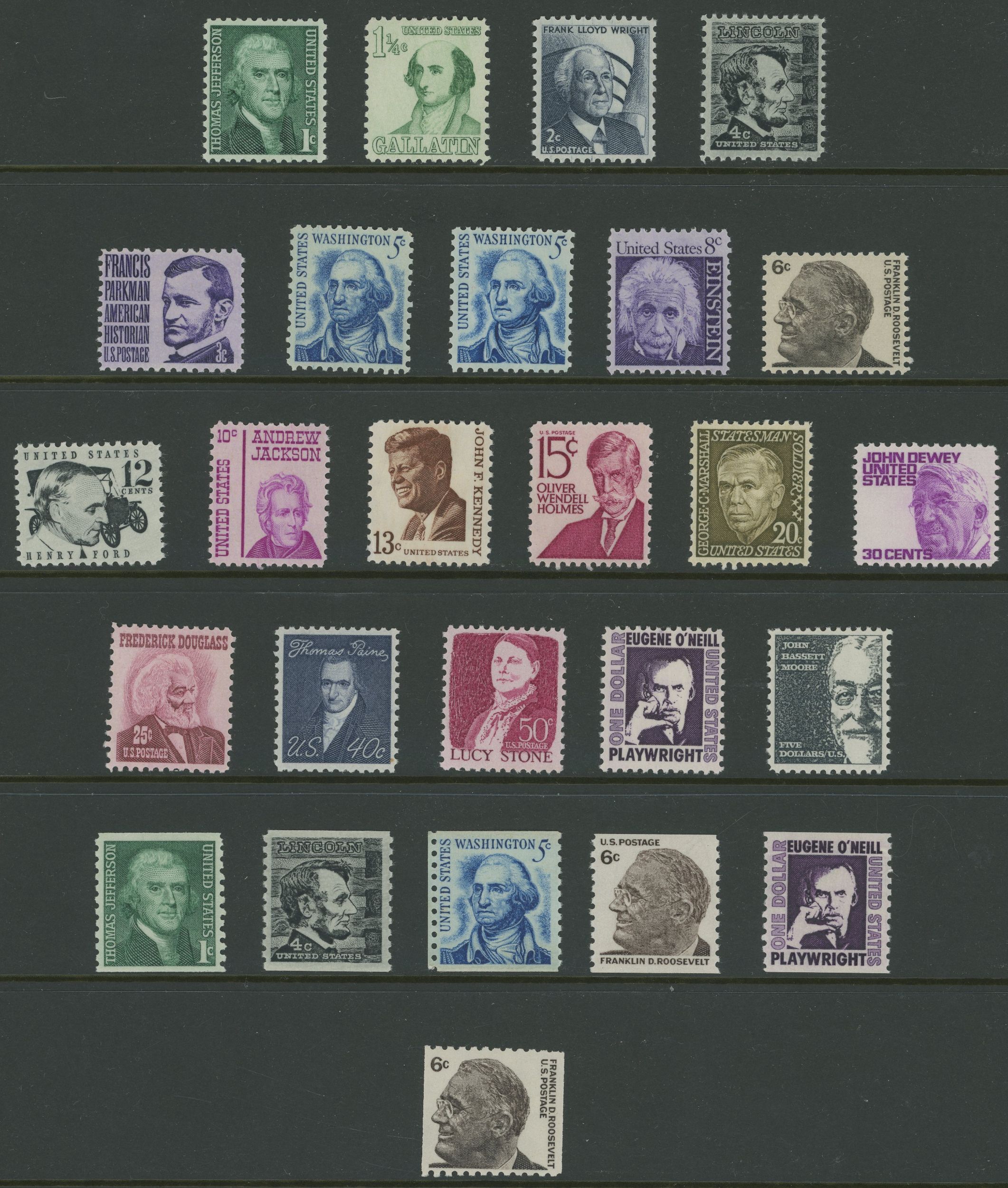 USA - Prominent Americans Series - Full set of 21 plus 5 coils - Mint ...