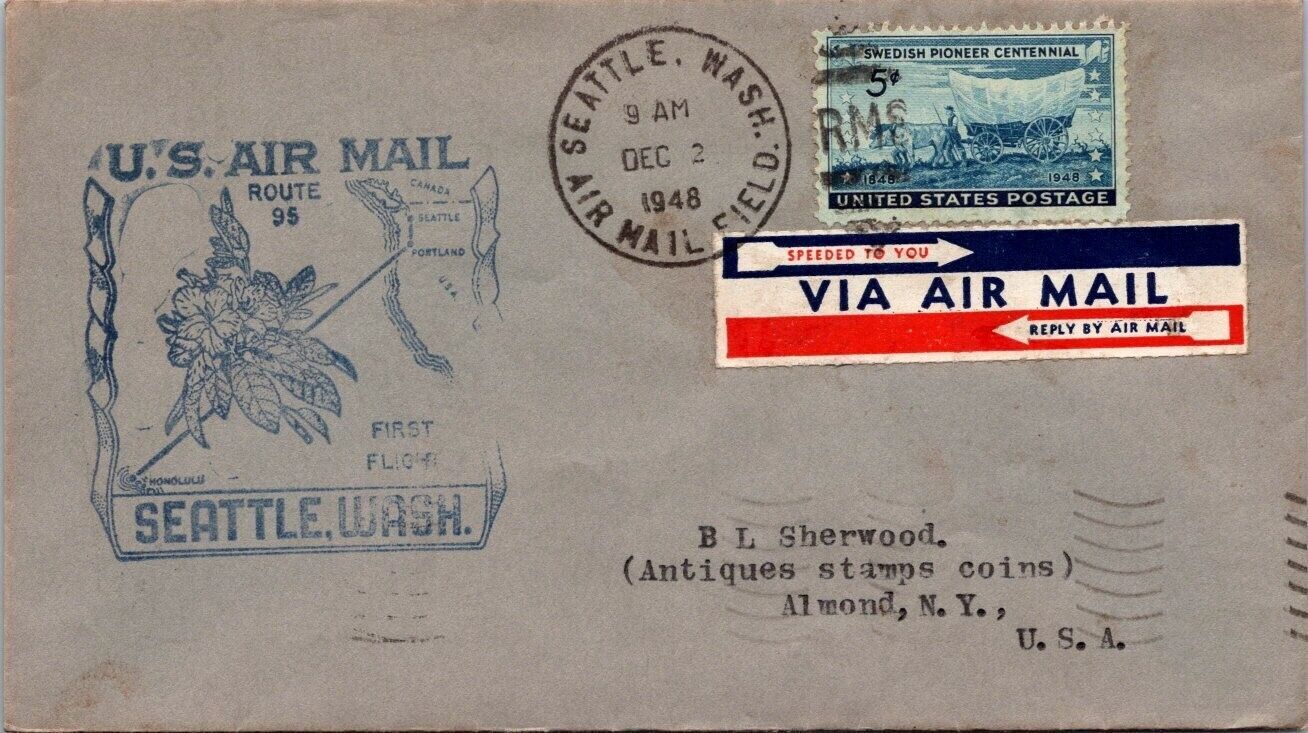 FFC 1948 Airmail RT AM #95 - Seattle, Wash to Honolulu, Hawaii - F61704 ...