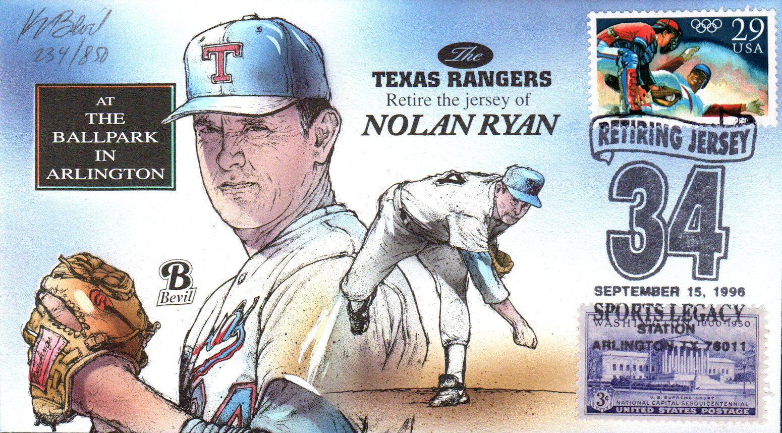 Nolan Ryan Bevil Event Cover | United States, Stamp / HipStamp