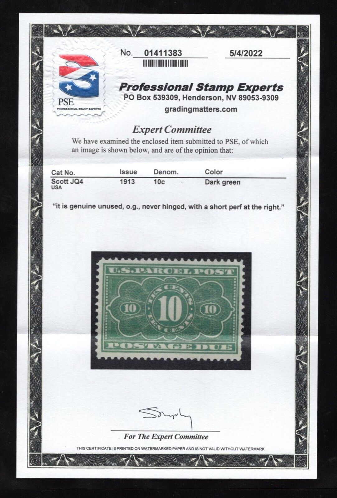 US Stamps #Jq4 Mint OG NH PSE Cert LOT #79490 | United States, Postage ...