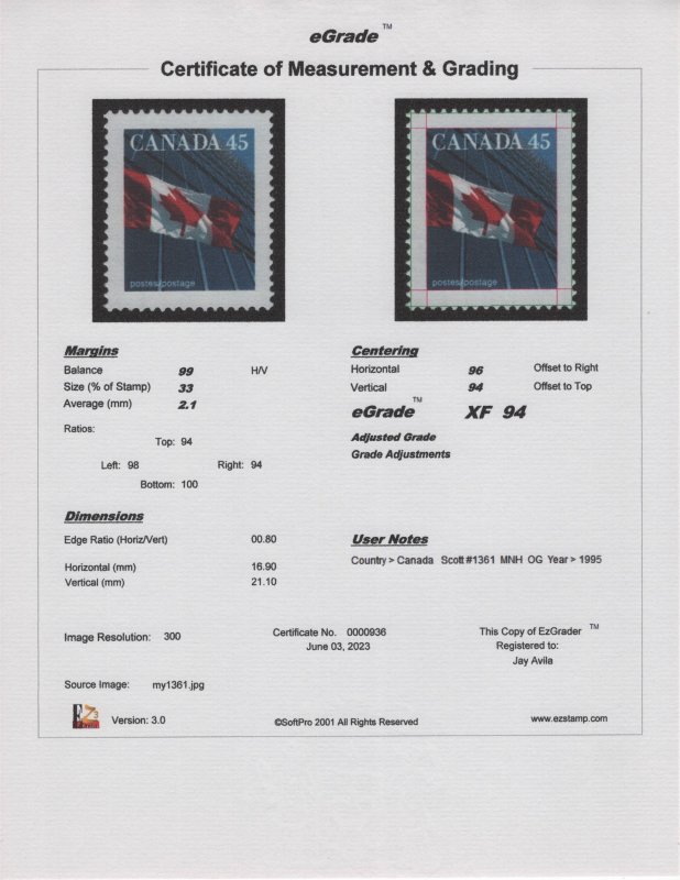 Canada Scott #1361 MNH OG "Flag & Office Bldg." eGraded With ...
