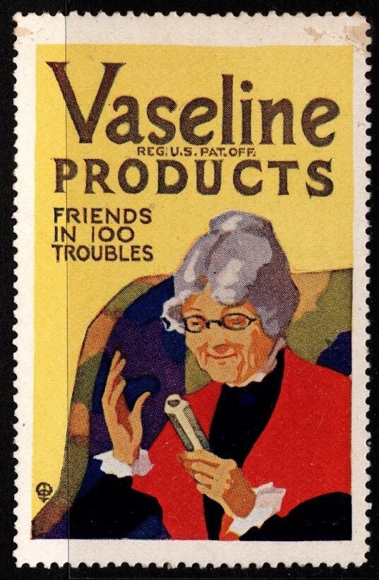 1920's US Poster Stamp Vaseline Products Friends in 100 Troubles Unused ...