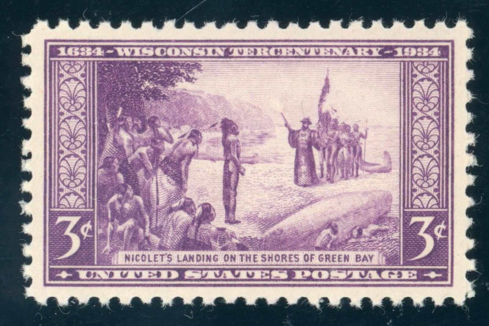 US Stamp #739 Wisconsin Tercentenary 3c - PSE Cert - XF 90 - MOGNH ...