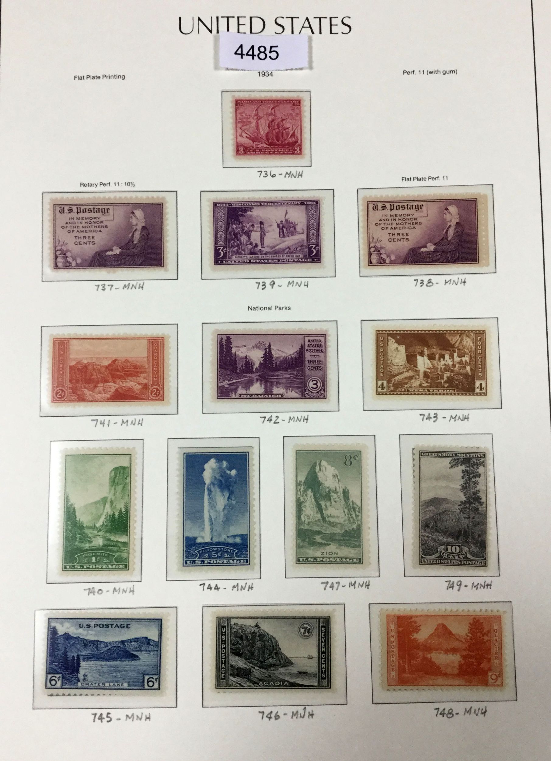 US Stamps 1934 Mint OG NH Collection LOT #4485 | United States, General ...