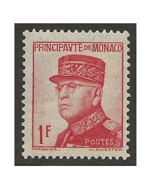 Monaco 1937-43 Prince Louis 1F Rose Red #155 F/VF-H CV $18.50 | Europe ...