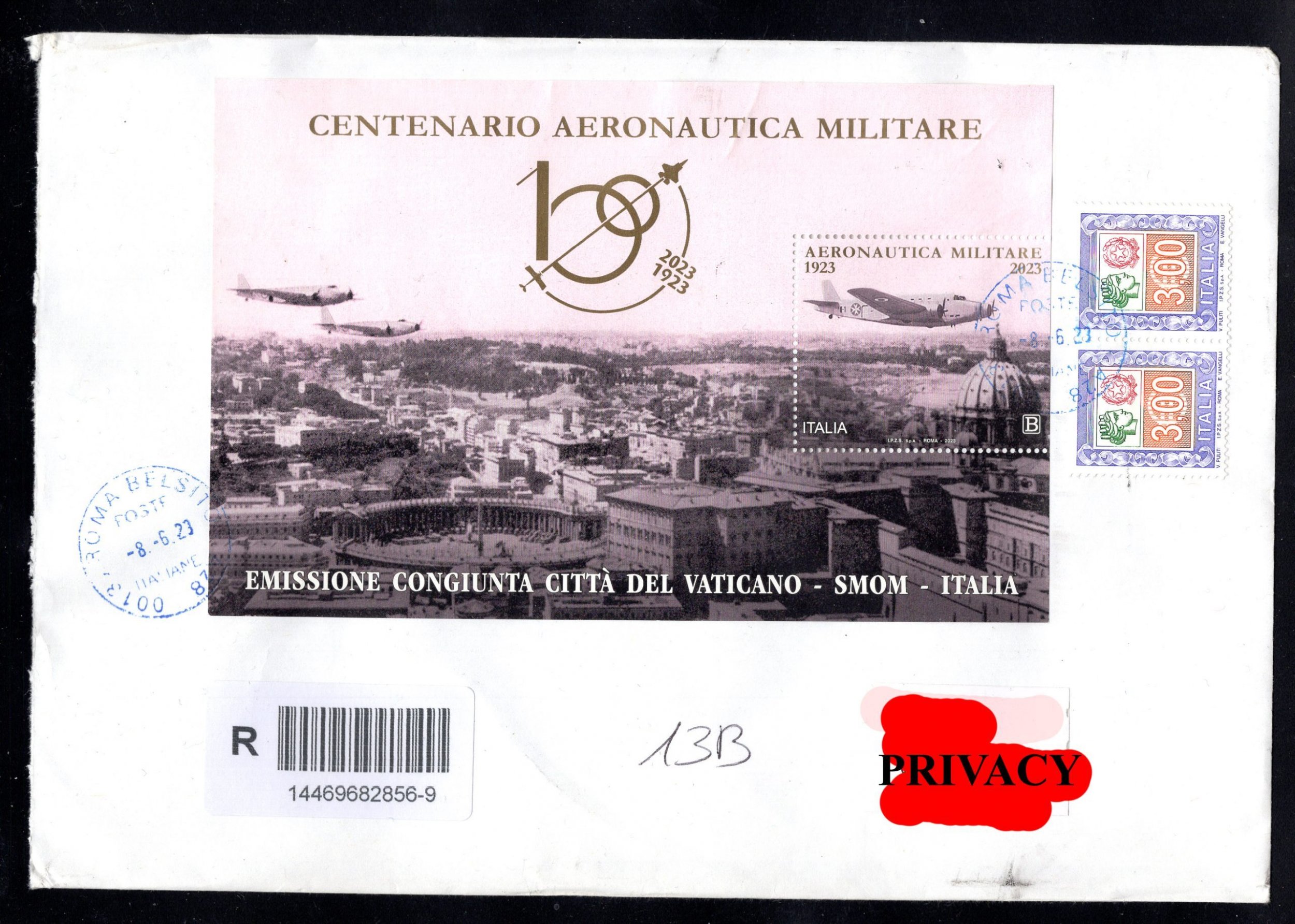 2023 Air Force Centenary Souvenir Sheet on Recommended Cover | Europe ...