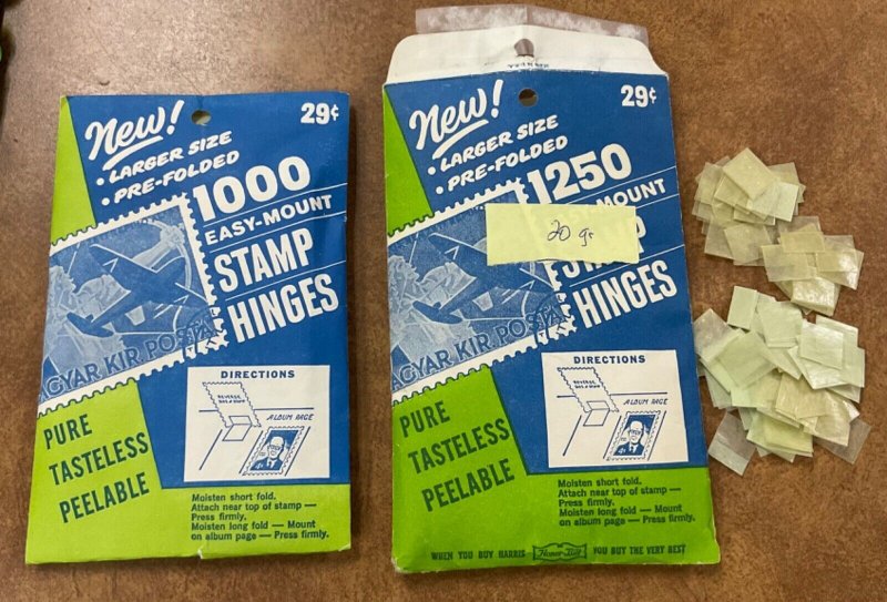 2 Vintage Harris Honor-Bilt pre-folded Stamp Hinges 20 grams, abt 1200 ...
