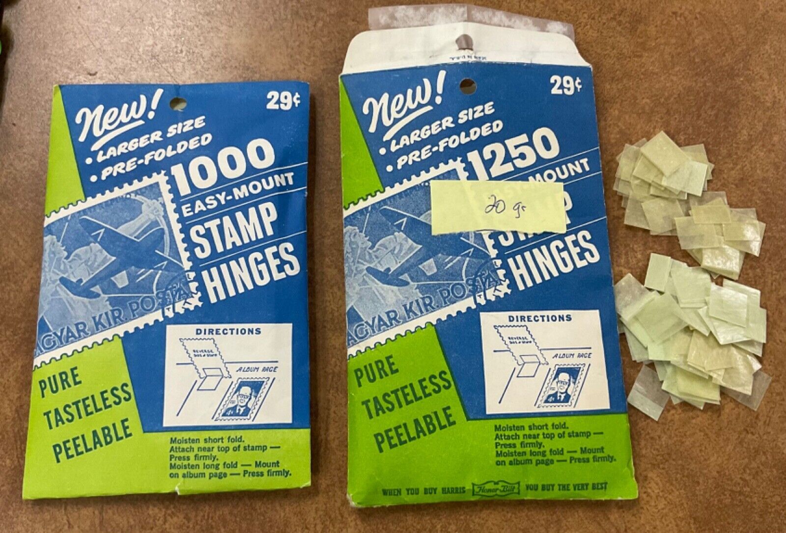 2 Vintage Harris Honor-Bilt pre-folded Stamp Hinges 20 grams, abt 1200 ...