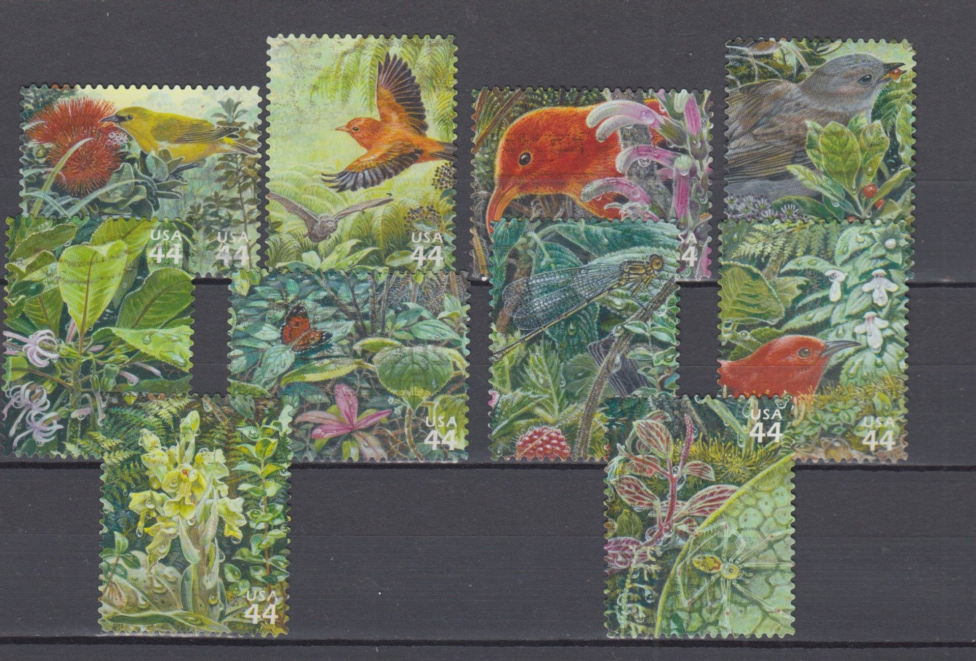 (G) USA Sc#4474a-j Hawaiian Rain Forest Full Set of 10 (out of paper ...