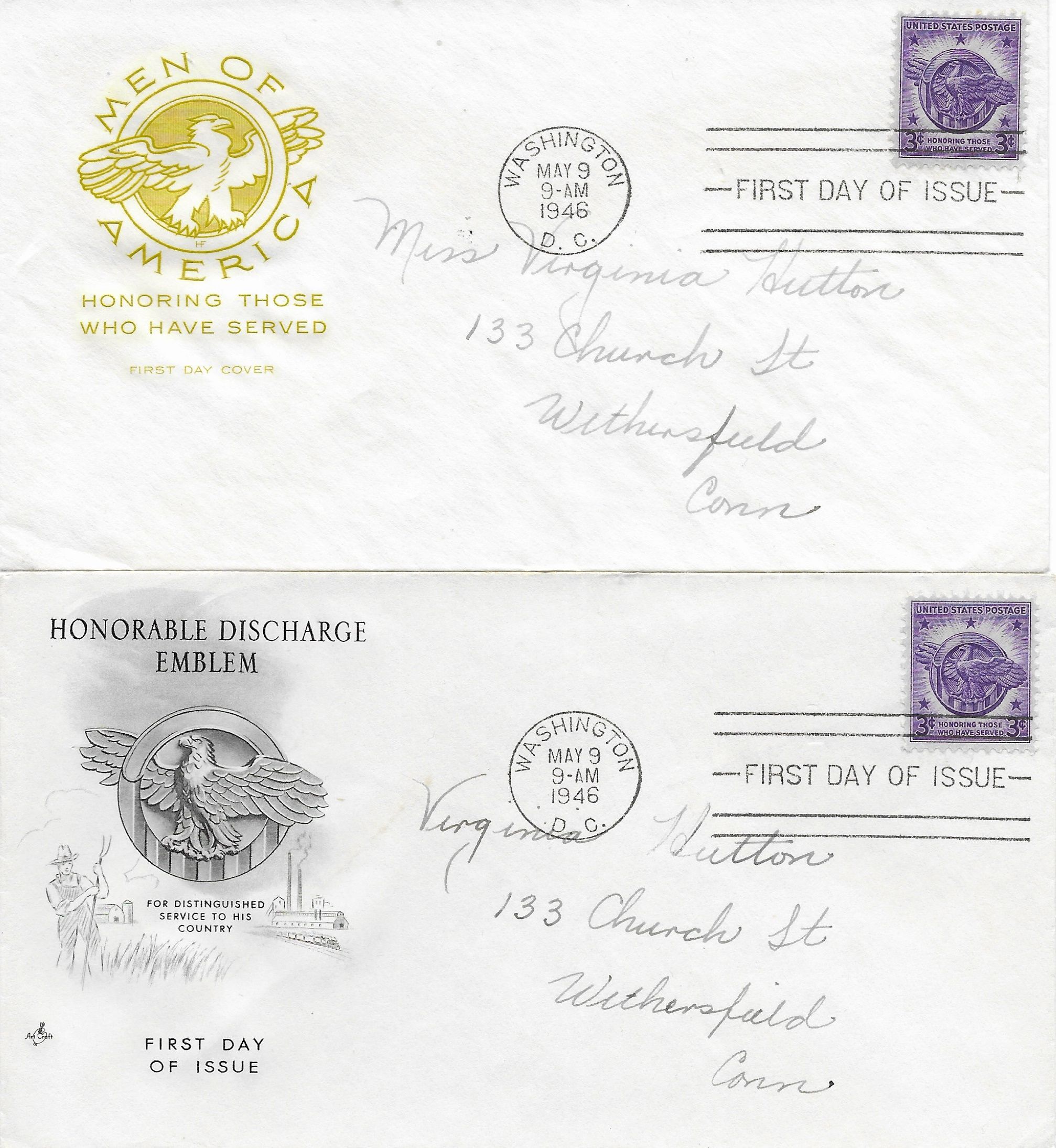 1946 FDC, #940, 3c Honorable Discharge, House of Farnam & Art Craft ...