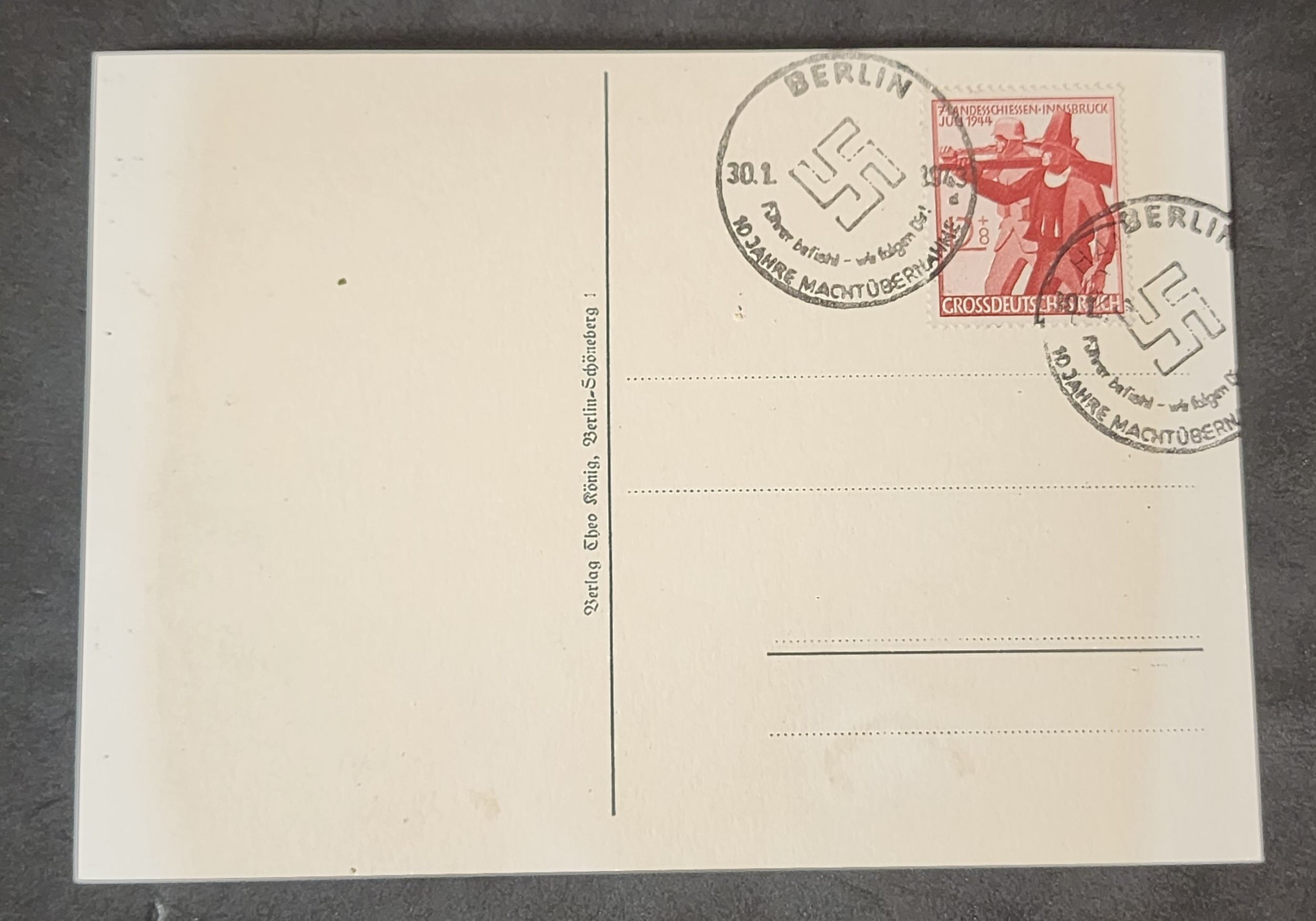 Nazi Germany Third Reich NSDAP Propaganda Postcard Adolf Hitler Fuhrer ...