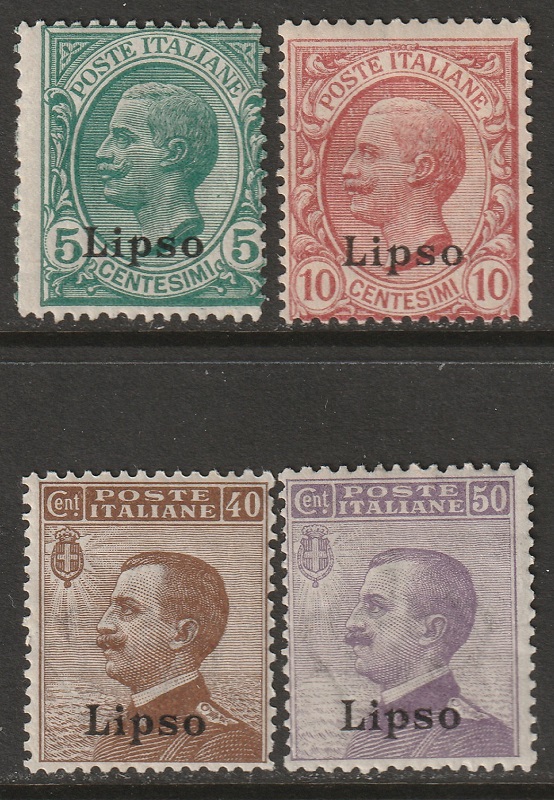 Italy Aegean Lisso 1912 Sc 2,3,7,8 MH some disturbed gum | Europe ...