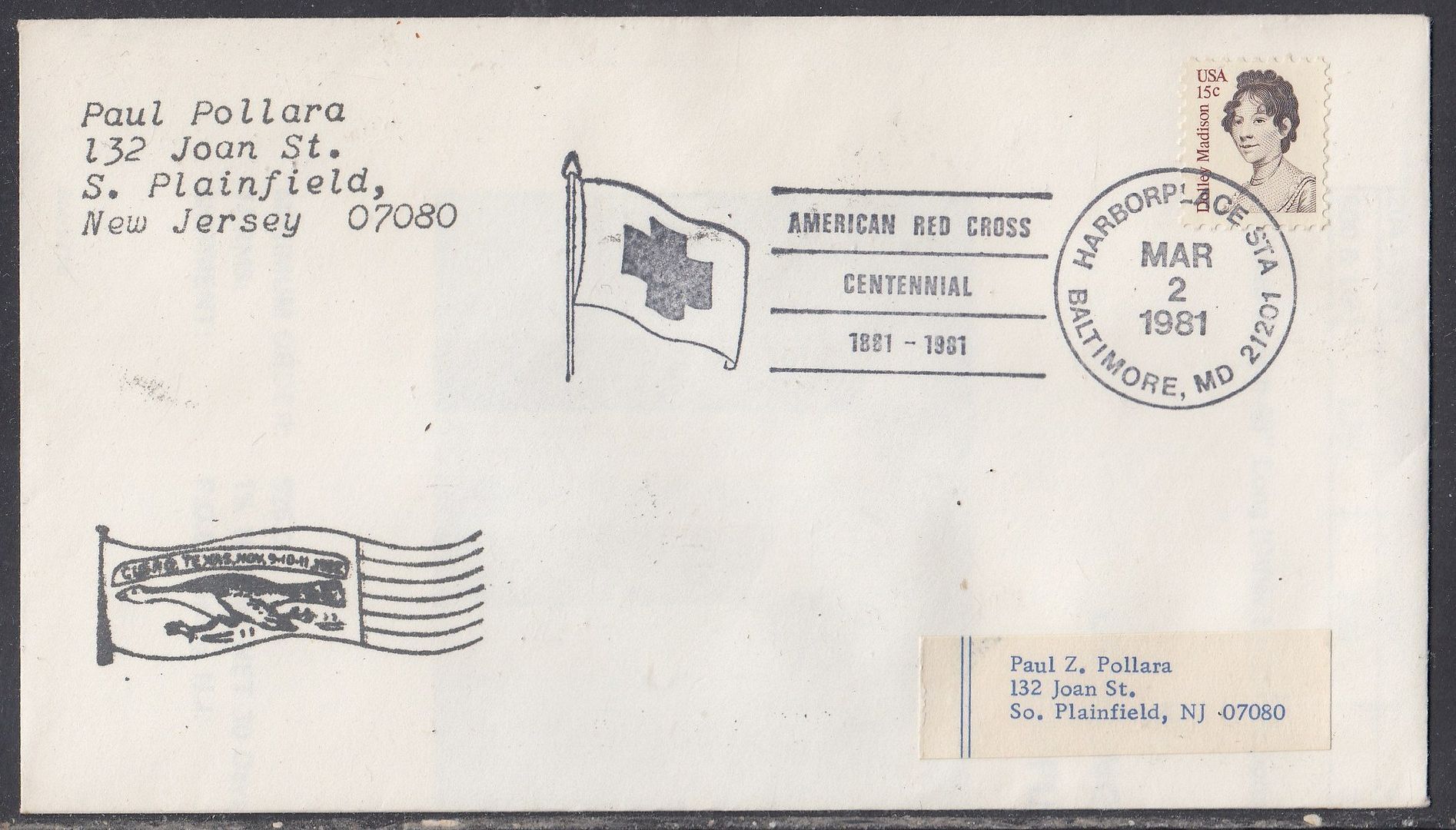 United States - Mar 1981 Baltimore, MD Red Cross Centennial Cancel ...