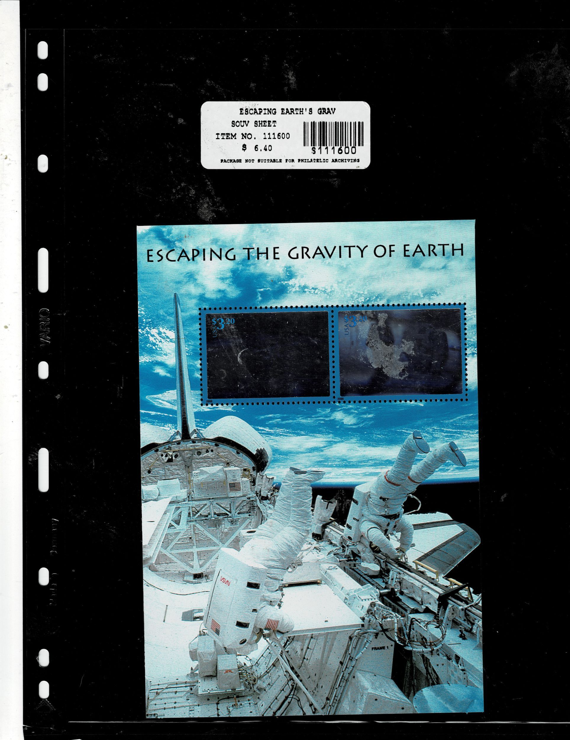 Escaping the Gravity of Earth $11.75 Postage Sheet #3411 VF MNH ...