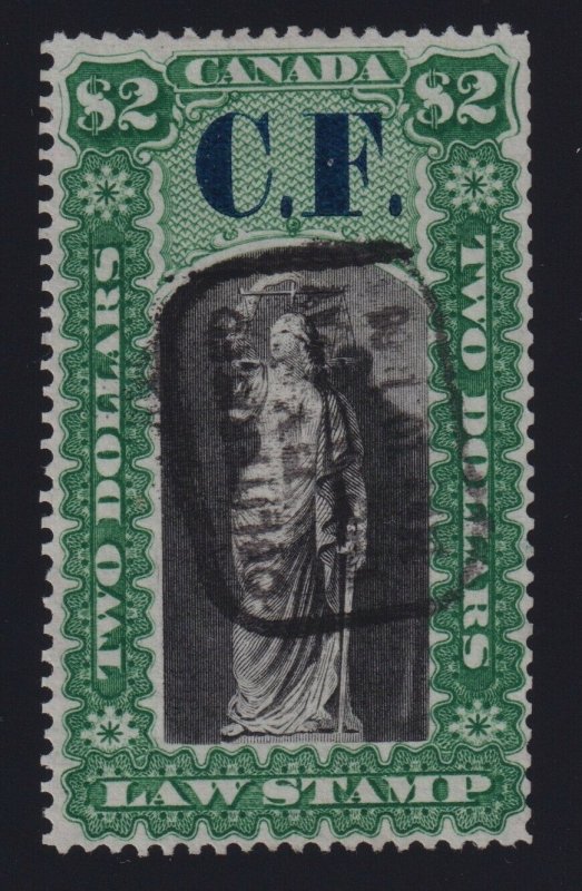 Canada (Ontario) VD #OC12 (1864) $1 green & black Law Stamp Revenue VF ...