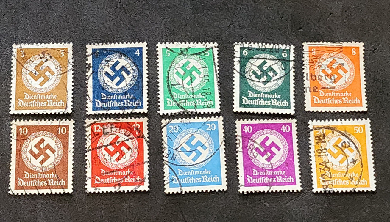 WW2 WWII German Third Reich Nazi Germany swastika Set Official Stamps X ...