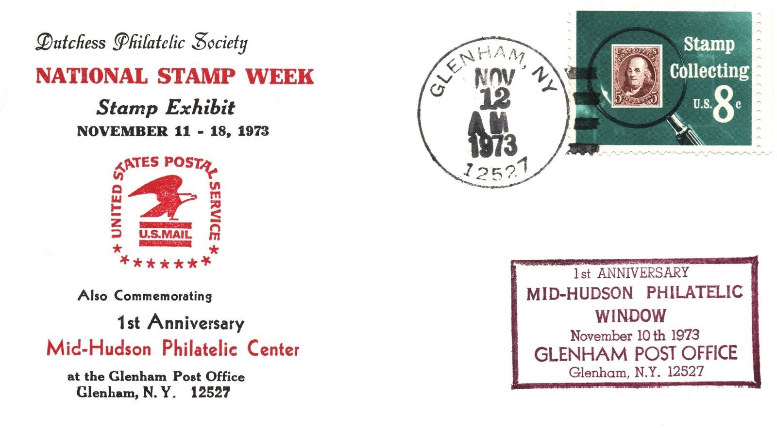 National Stamp Week 1st Anniversary Mid-Hudson Philatelic Center Cachet ...
