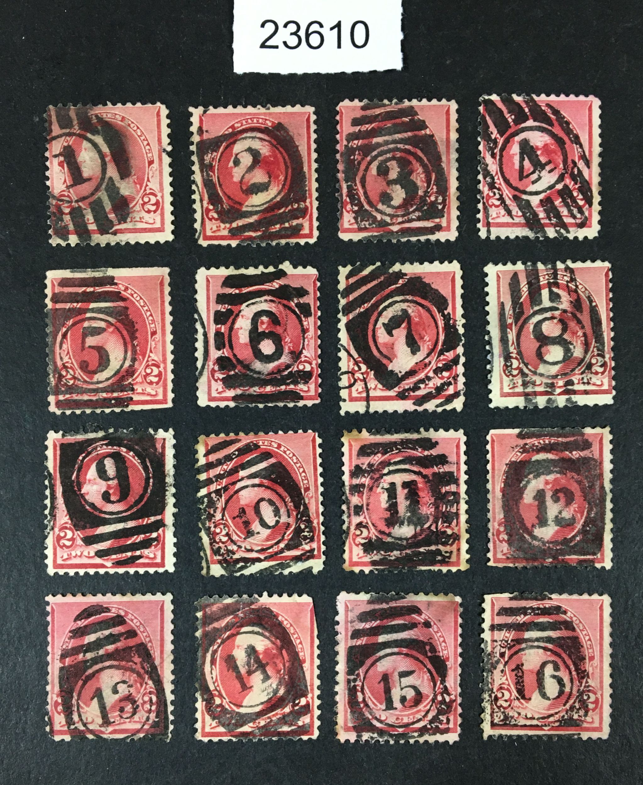 US Stamps # 220 Cancels 1-16 Used LOT #23610 | United States, General ...