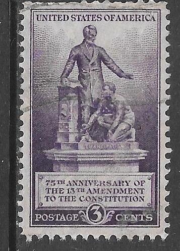 USA 902: 3c Emancipation Monument; Lincoln and Kneeling Slave, used, F ...