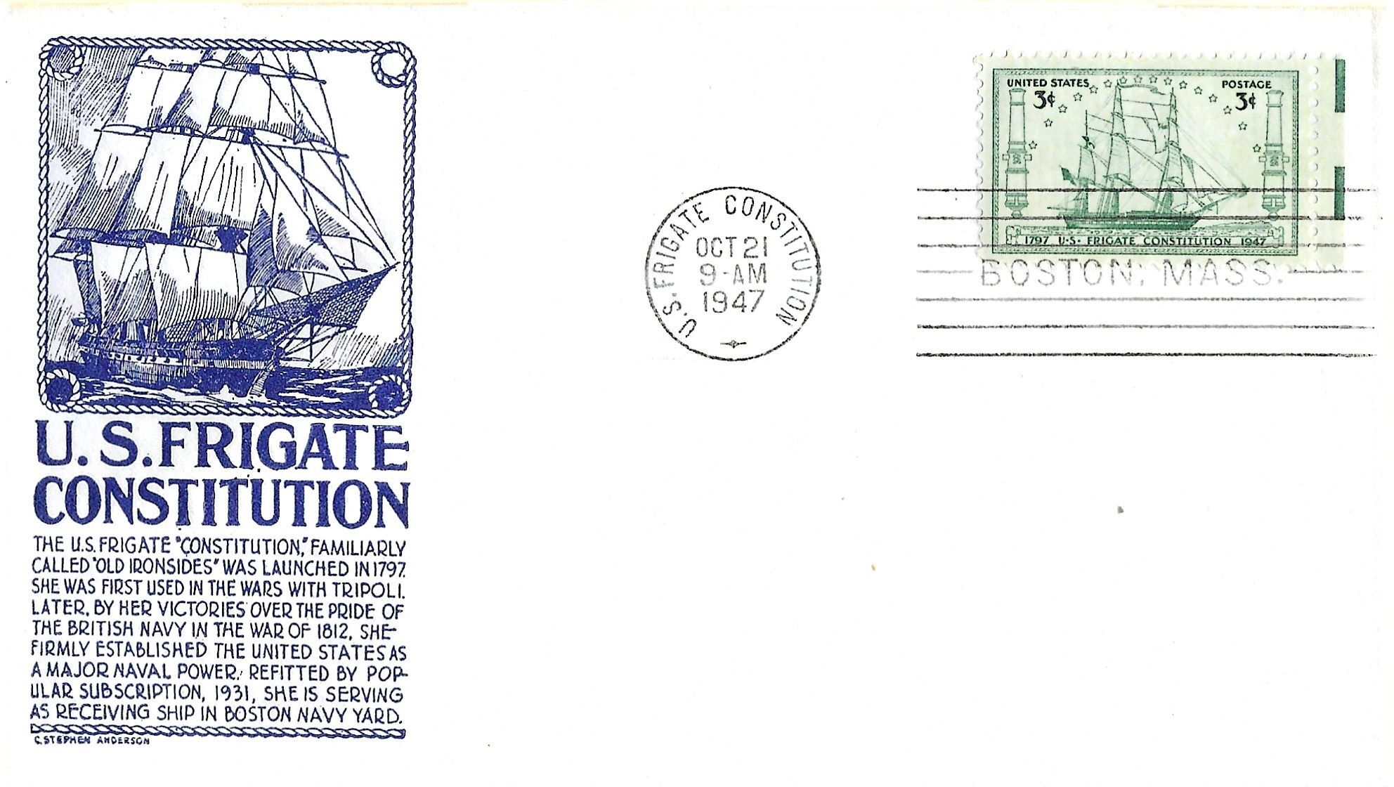 1947 FDC, #951, 3c USF Constitution, Anderson | United States, General ...