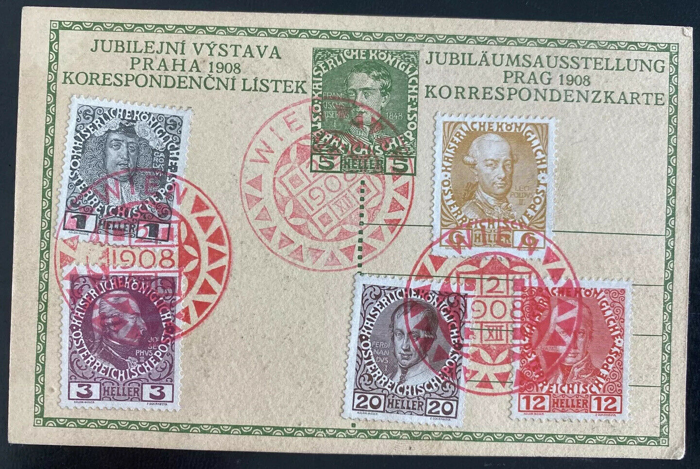 1908 Vienna Austria Picture postcard Cover Jubilee Festival Franz ...