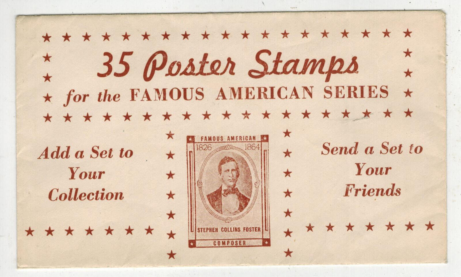 1940 Famous Americans Rare Illustrated Envelope & 879 Stephen Collins ...