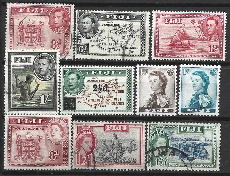 Collection LOT 13907 Fiji 10 AC Stamps 1940+ Cv+$17 | Australia ...
