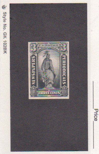 US Newspaper Stamp Scott # PR10P4 Newspapers Periodicals Proof on Card ...