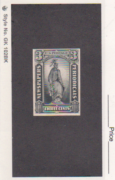 US Newspaper Stamp Scott # PR10P4 Newspapers Periodicals Proof on Card ...