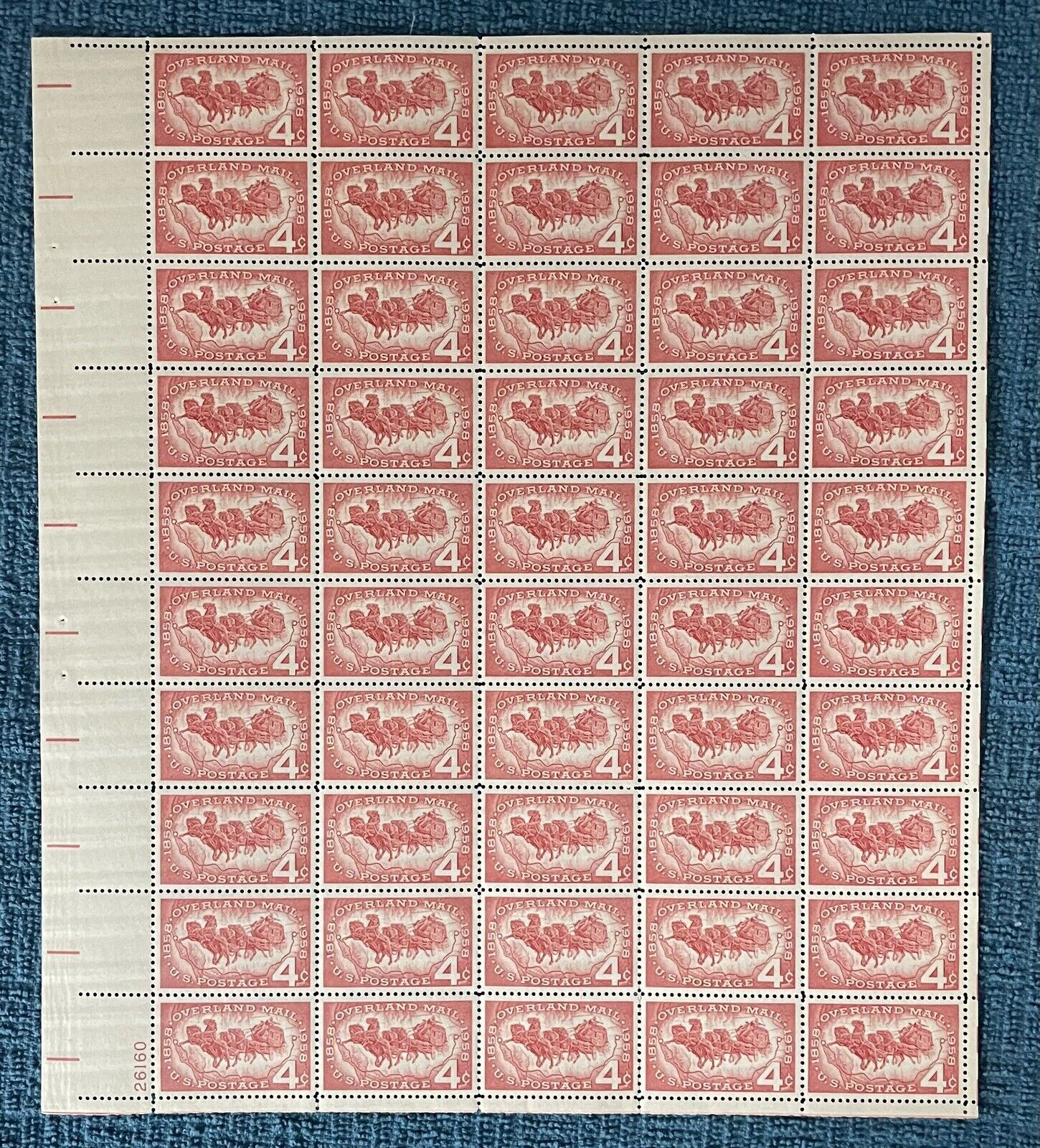 Scott #1120, 4c Overland Mail Centennial, Mint sheet of 50, MNH ...