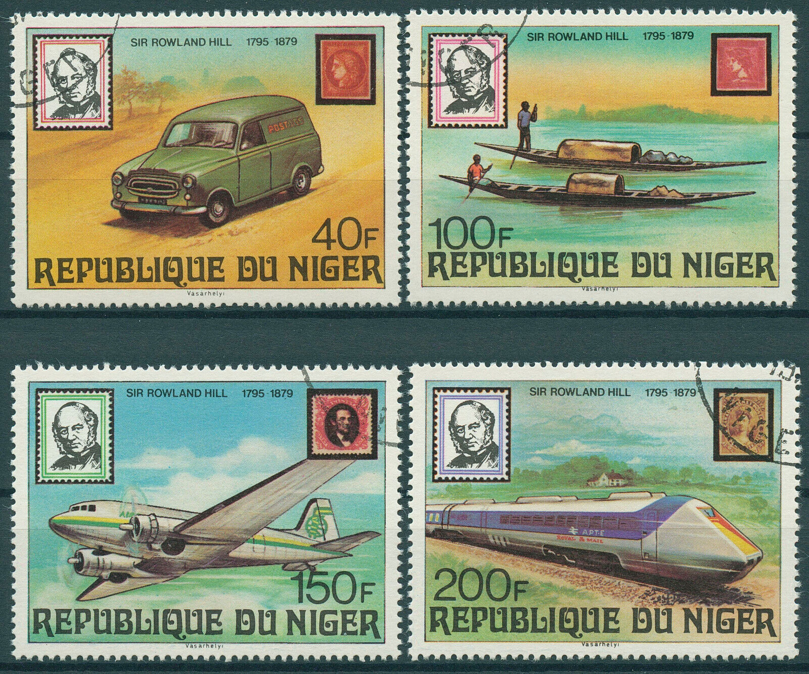 Niger 1979 CTO Transport Stamps Sir Rowland Hill Trains Avation ...