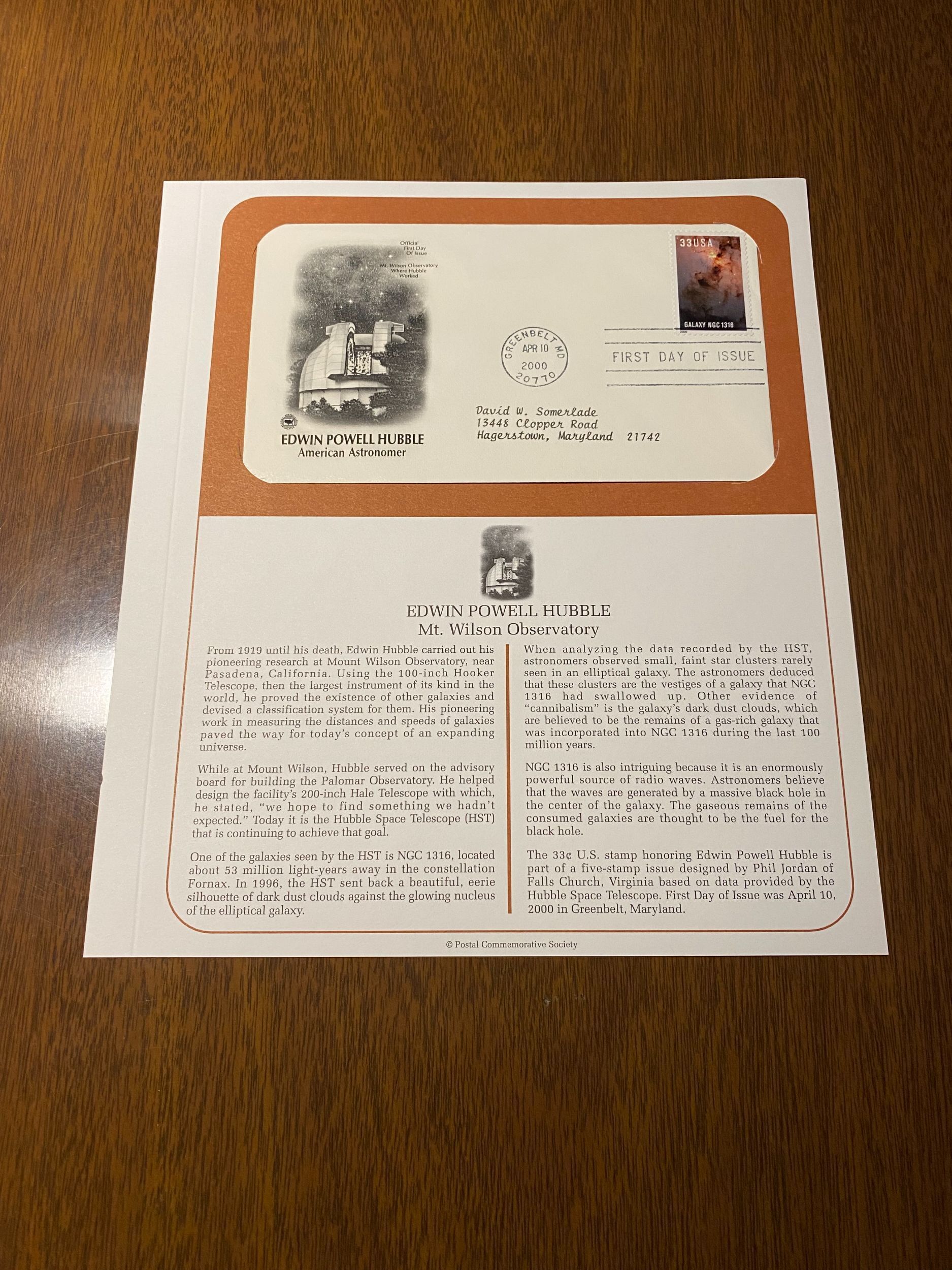 U.S. Scott Edwin Powell Hubble Stamps PCS First Day Covers | United ...