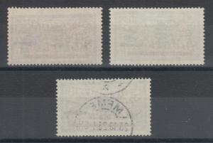 Memel Sc N28-N30 used. 1923 60c Mersons of France with green surcharges ...