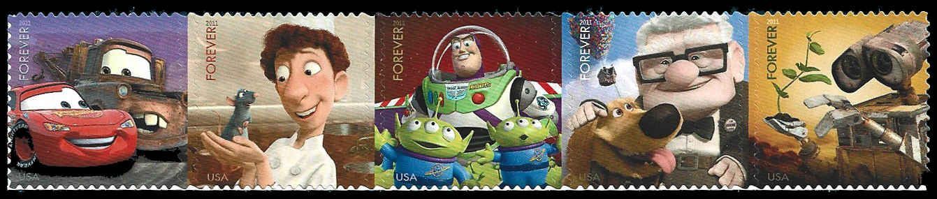 (F) USA #4553-4557 Send A Hello Pixar Strip of 5 Forever Stamps MNH ...