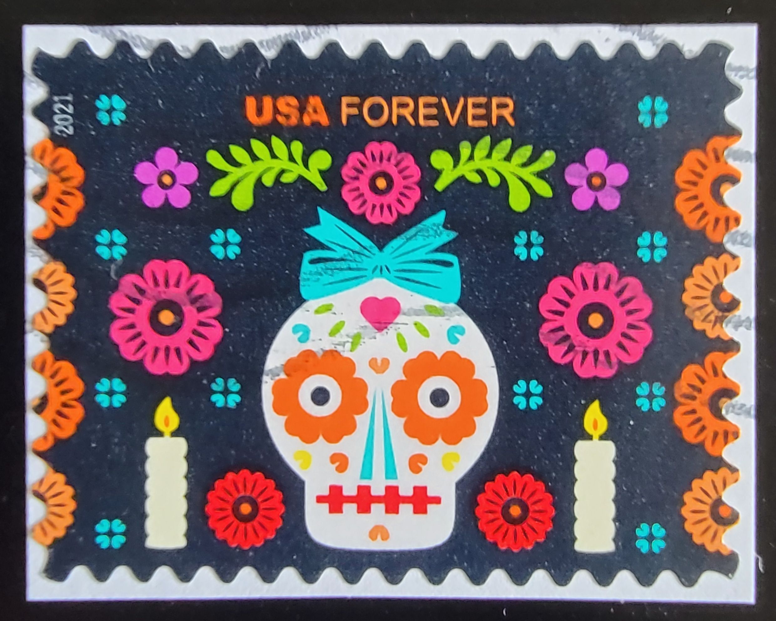 US 5640 (2021 Day of the Dead - Girl's Skull with Bow) | United States ...