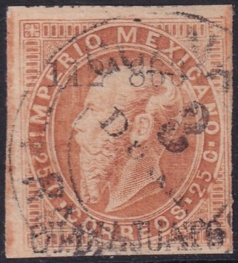 Mexico 1866 Sc 33 used "112 866 Guanajuato" overprint | Central & South ...