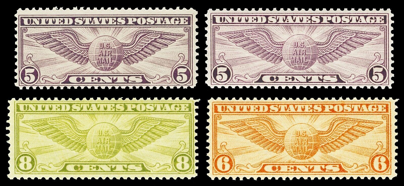 Scott C12,C16,C17,C19 1930-1934 5c-8c Airmail Issues All Mint NH Cat ...