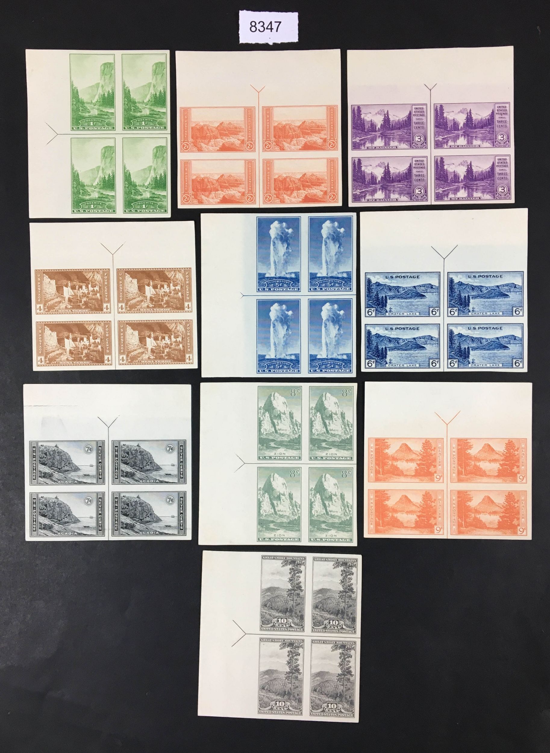 US Stamps # 756-765 Arrow Blocks Unused NO GUM VF LOT #8347 | United ...
