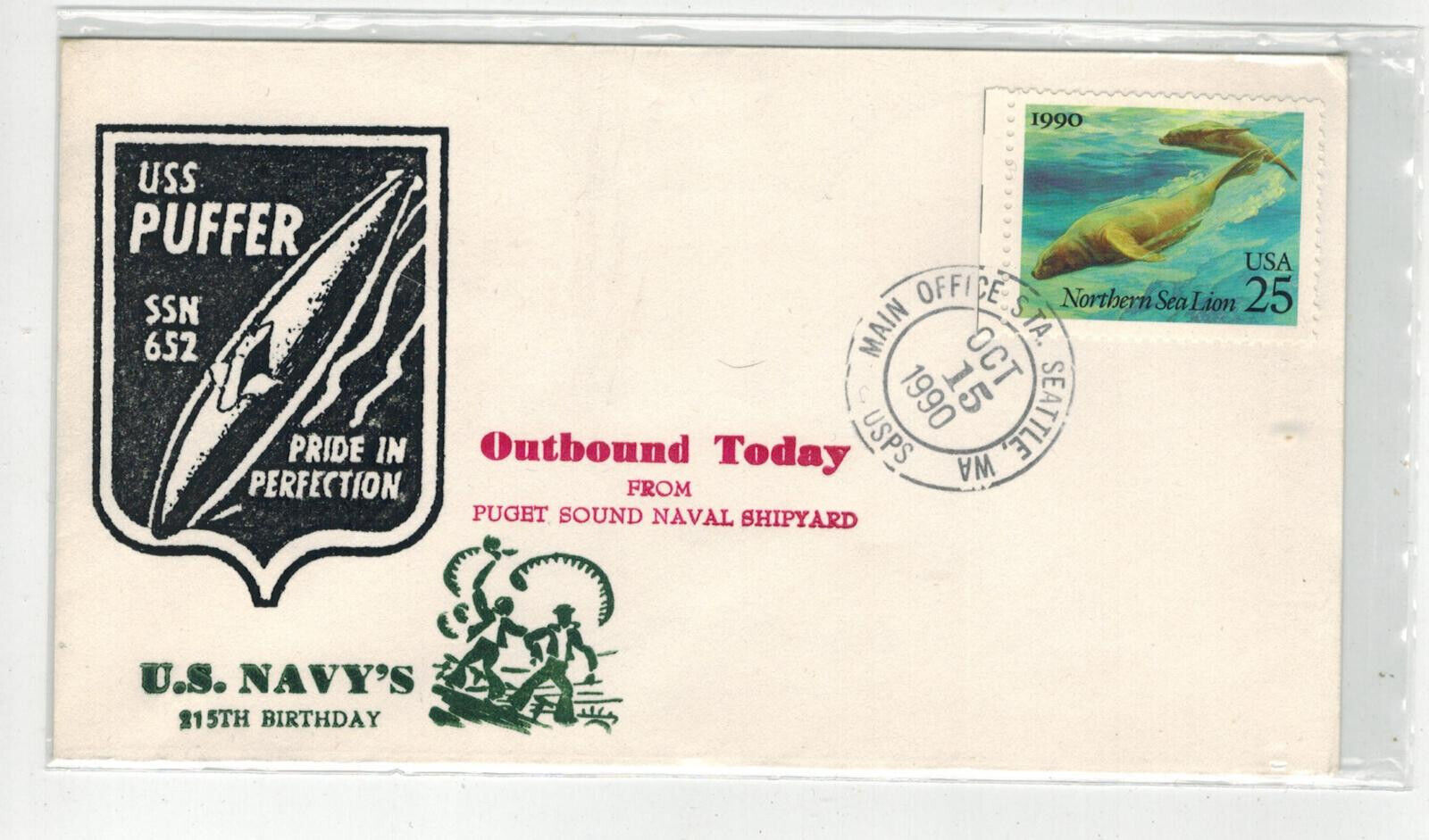 US Navy Submarine SSN 652 USS Puffer Outbound From Puget Sound Shipyard ...