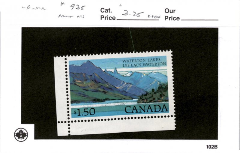 Canada, Postage Stamp, #935 Mint NH, 1984 Waterton Lake Park (AB ...