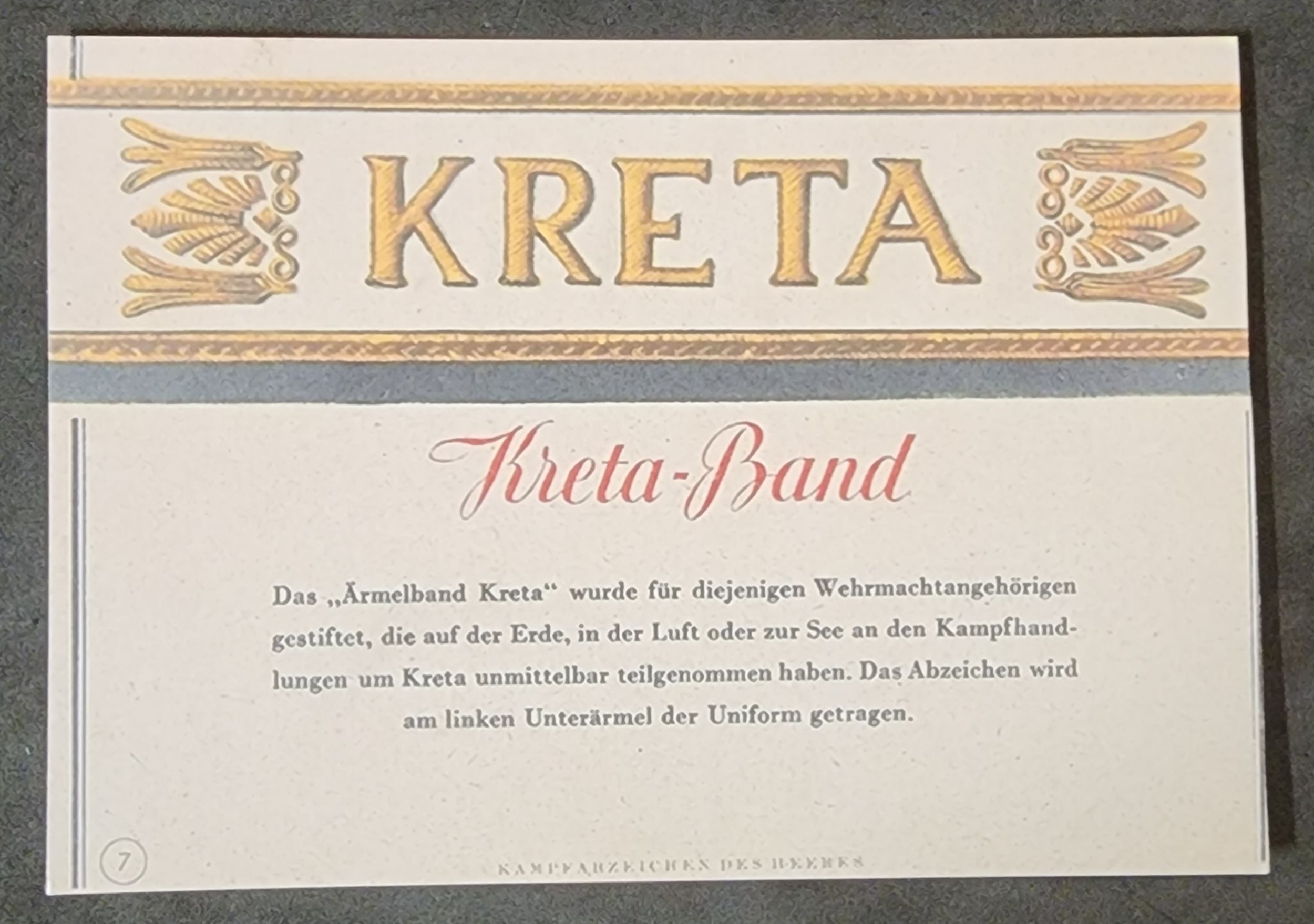 Nazi Germany Third Reich NSDAP Propaganda Postcard Kreta Cuff title WW2 ...